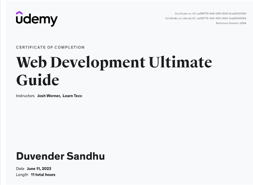 Duvender Sandhu's Portfolio